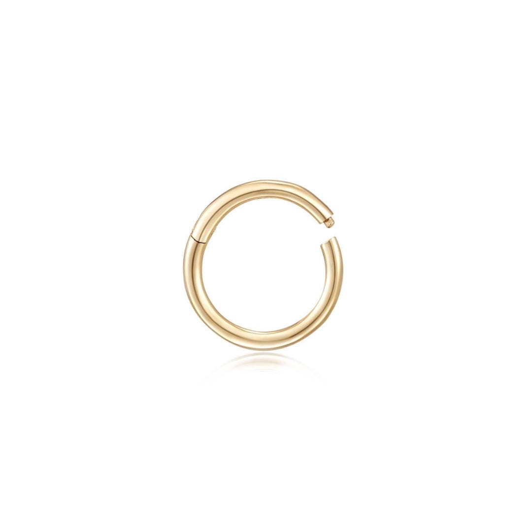 14k Solid Gold Clicker Hoop, Gold Hinged Clicker Hoop, 5MM Solid Gold ...