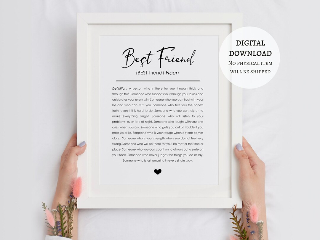 Printable Best Friend Poem Print - Gift for Best Friend - 8x10 ...