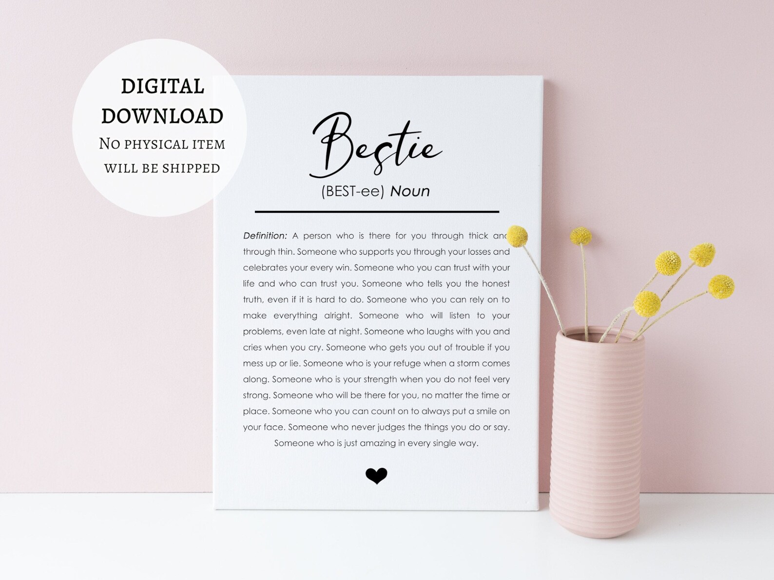Printable Bestie Friend Poem Print DIGITAL DOWNLOAD - Etsy