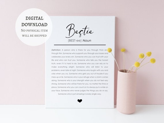 Printable Bestie Friend Poem Print DIGITAL DOWNLOAD | Etsy