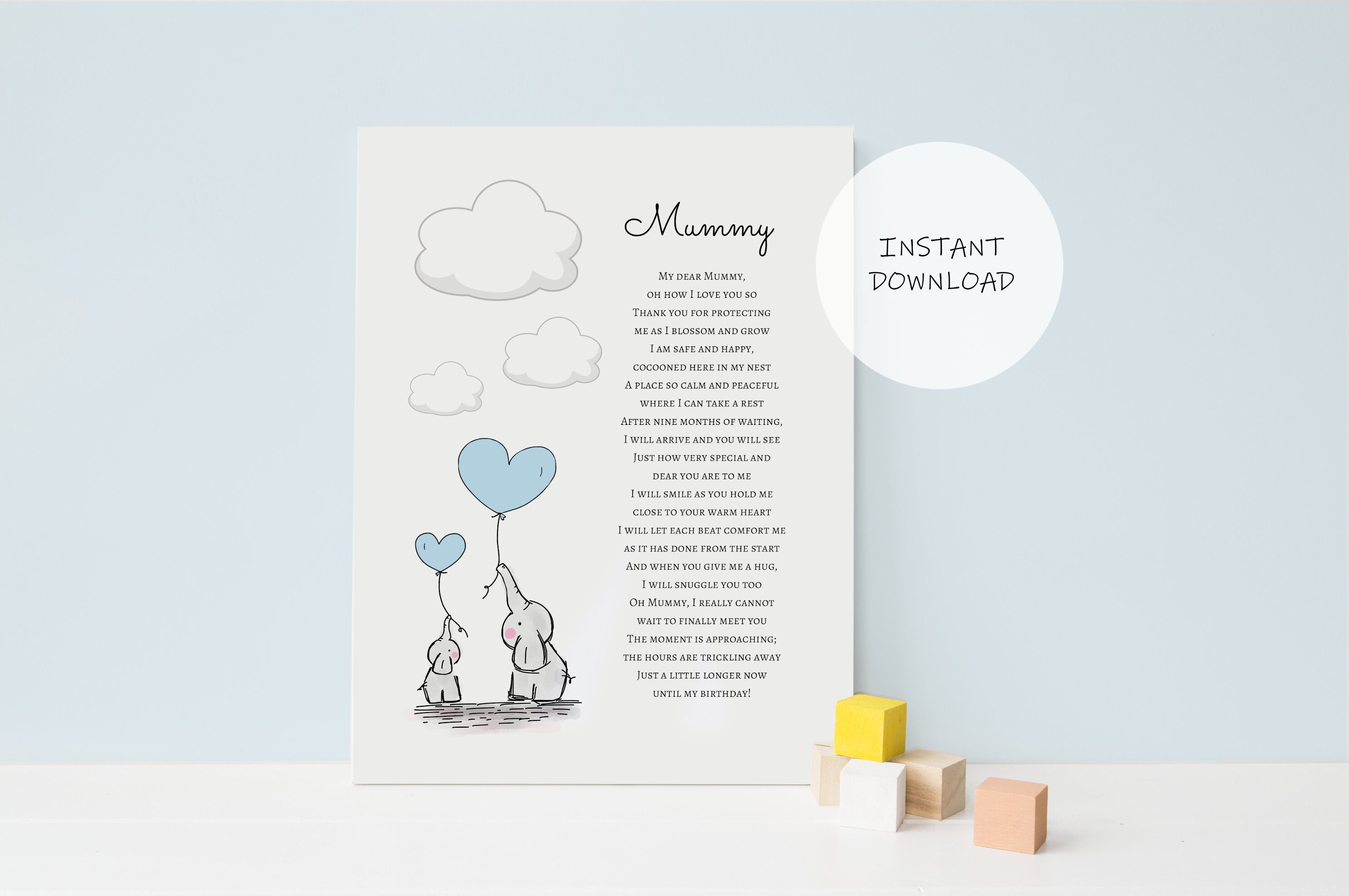 New Mum Print Printable Pregnancy Gift Mummy Poem - Etsy
