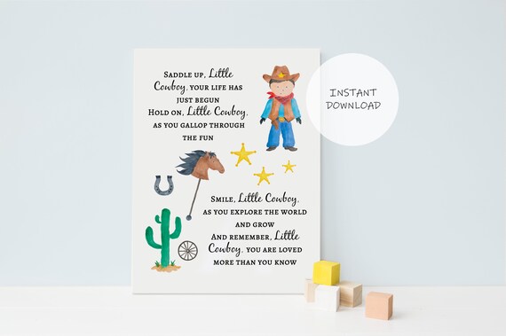 Printable Cowboy Print Cowboy Art Cowboy Nursery Decor | Etsy