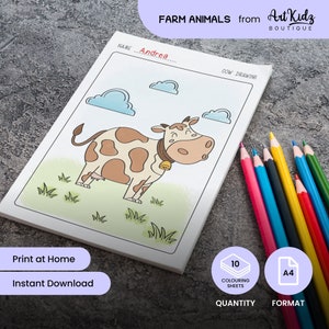 Farm Animal Coloring Pages for Kids, Farm Activity Sheet, Homeschool ...