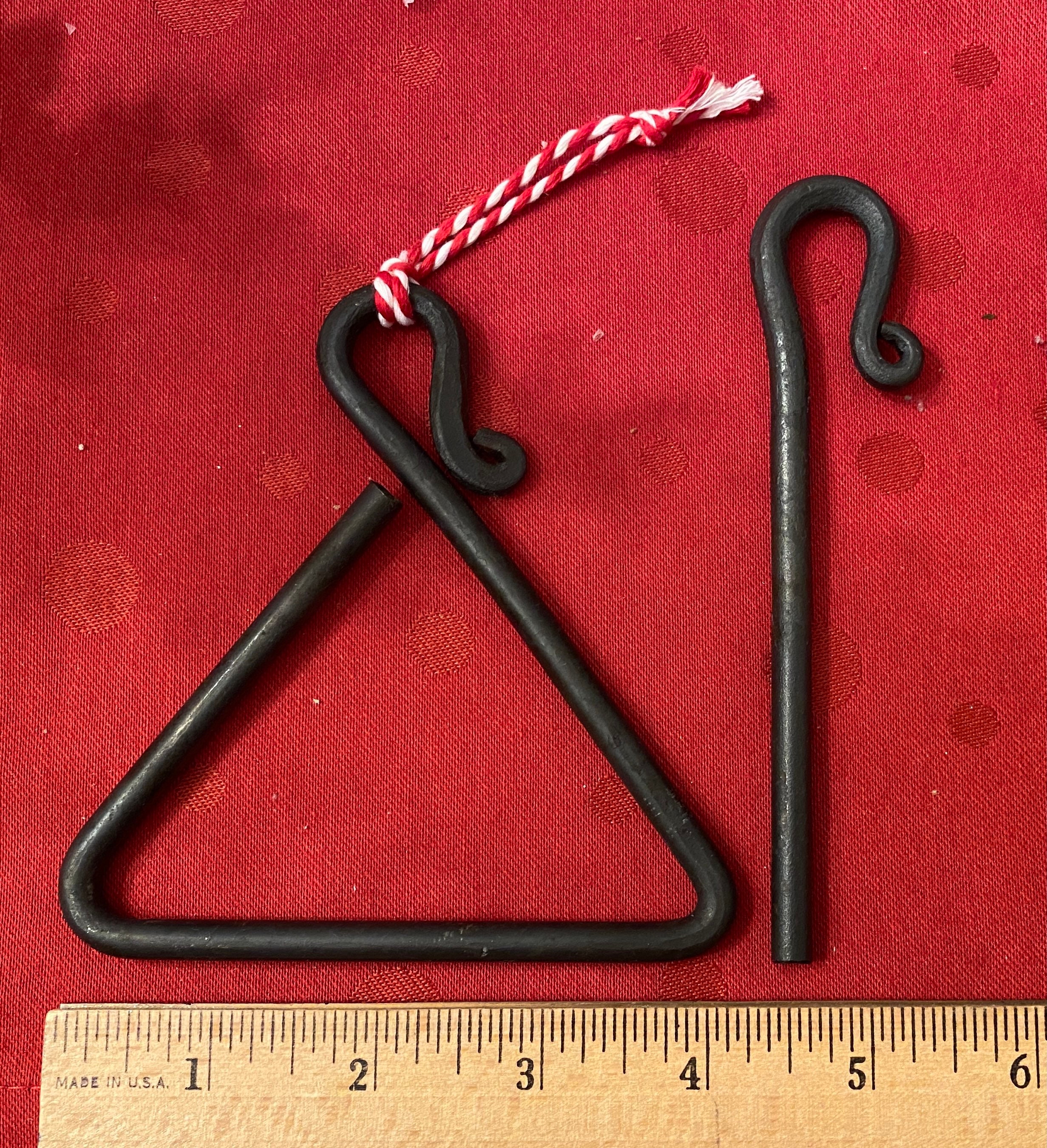 Small Triangle Dinner Bell Blacksmith Hand Forged Western - Etsy