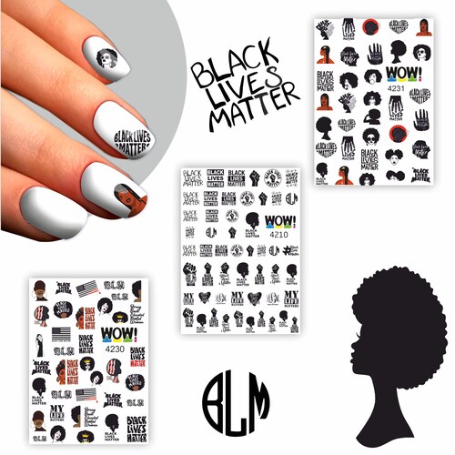 SYMBOL Nail Decals black Lives Matter BLM Fist - Etsy