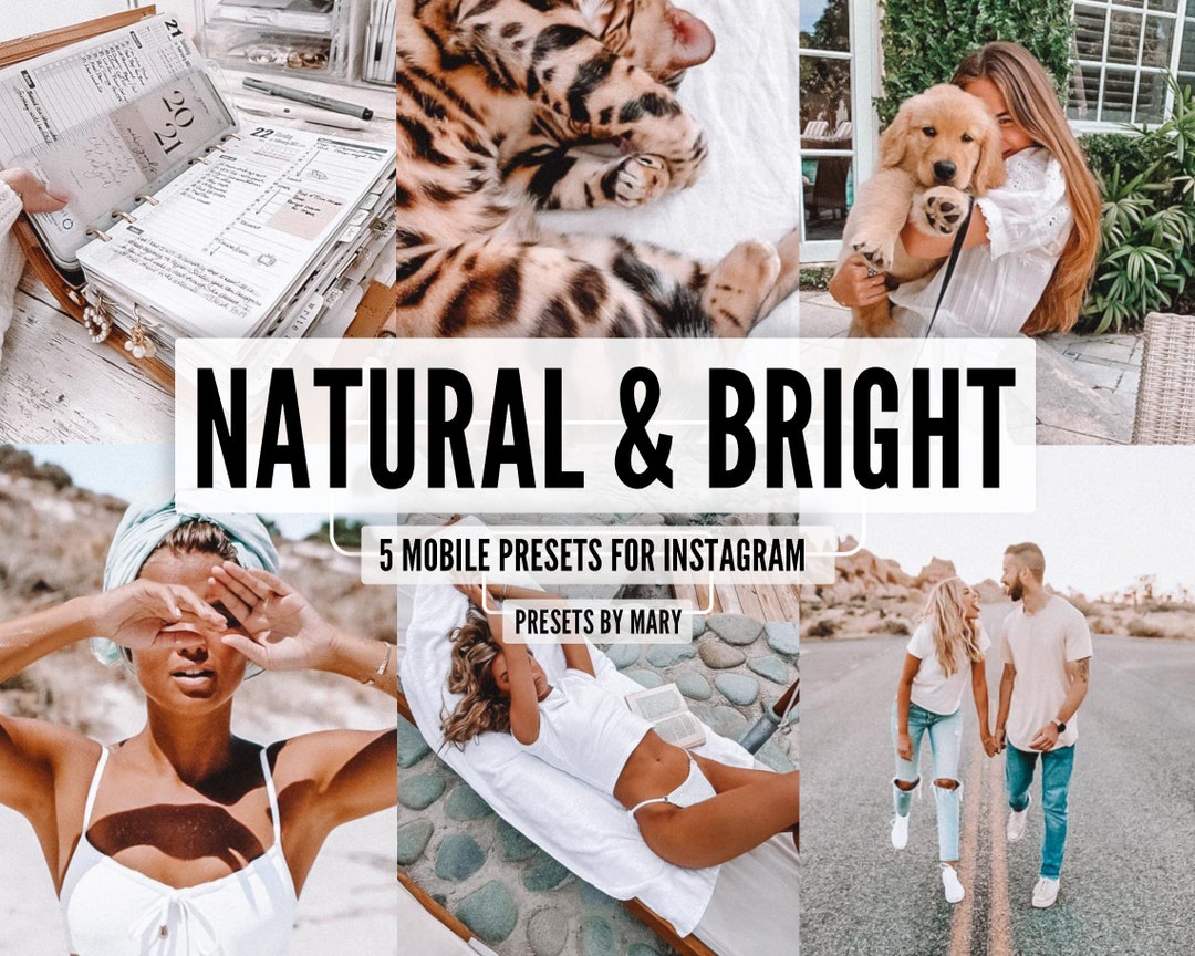 5 Lightroom Mobile Presets - Natural & Bright, Influencer Instagram ...