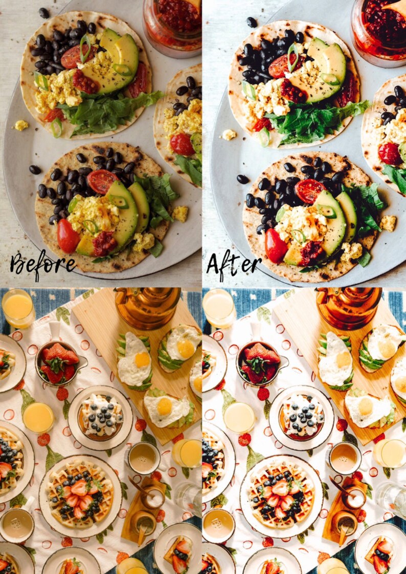 5 Mobile Lightroom Presets FOOD BLOG Bright Food Preset | Etsy