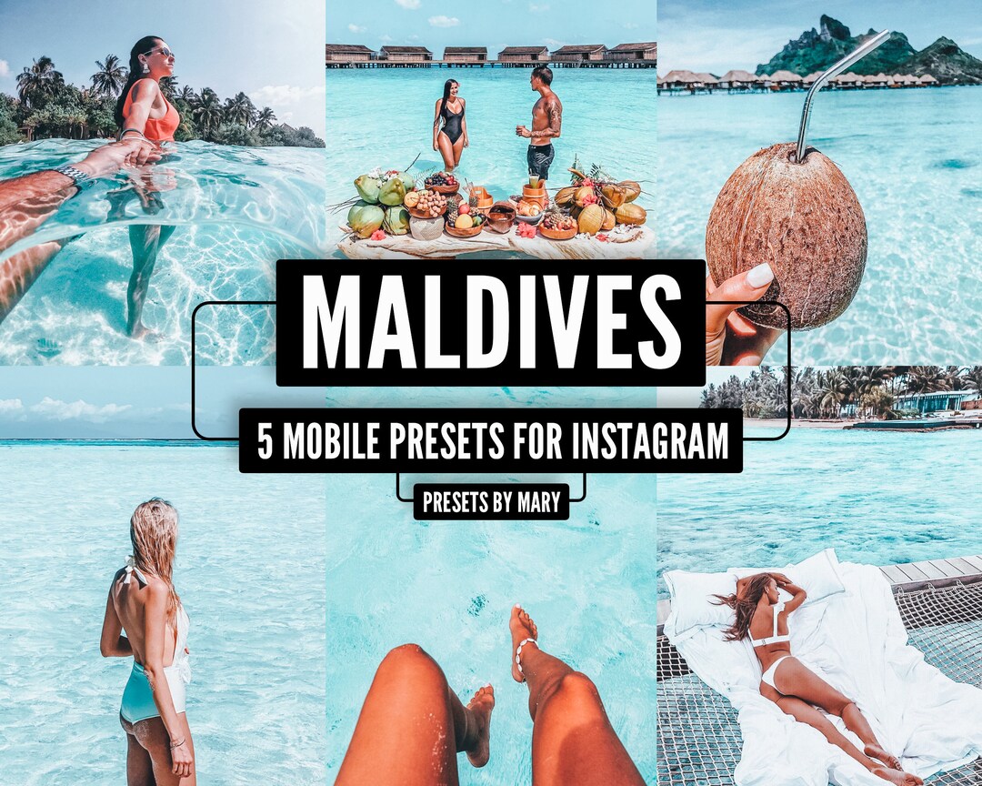 5 MOBILE Lightroom Presets Maldives , Blogger Travel Lifestyle Instagram Filter - Etsy