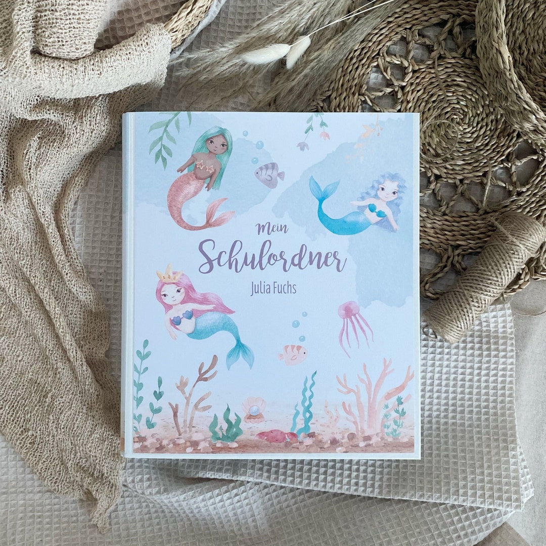 DIN A4 Ring Binder Mermaid Folder Kita Kindergarten Crib School Reports ...