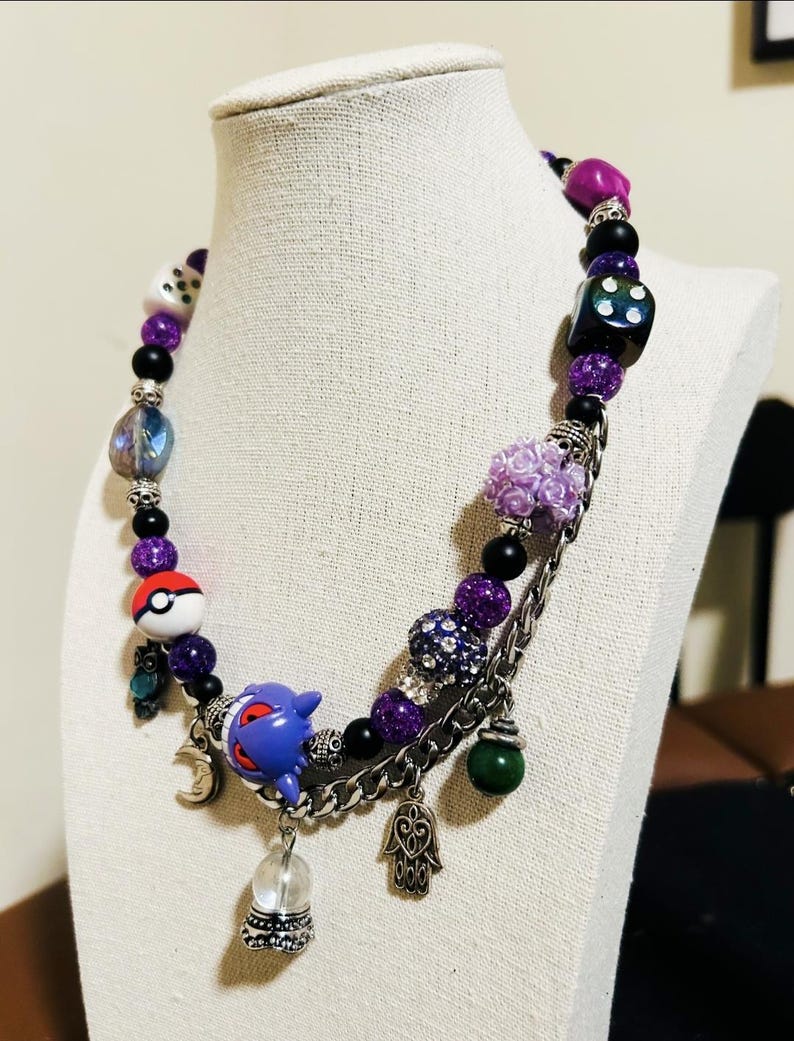 Custom Gengar "lavender Town" Pokémon Necklace – Handmade 1 of 1 - Etsy
