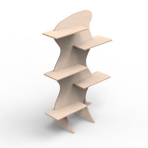 Large Wavy Birch Plywood Display Stand | Foldable & Customizable Market ...
