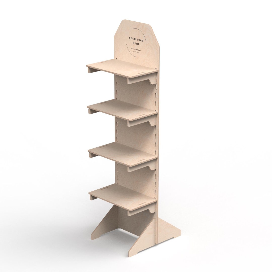 Adjustable Wooden Display Stand: Retail Organizer With 4 Shelves - Etsy