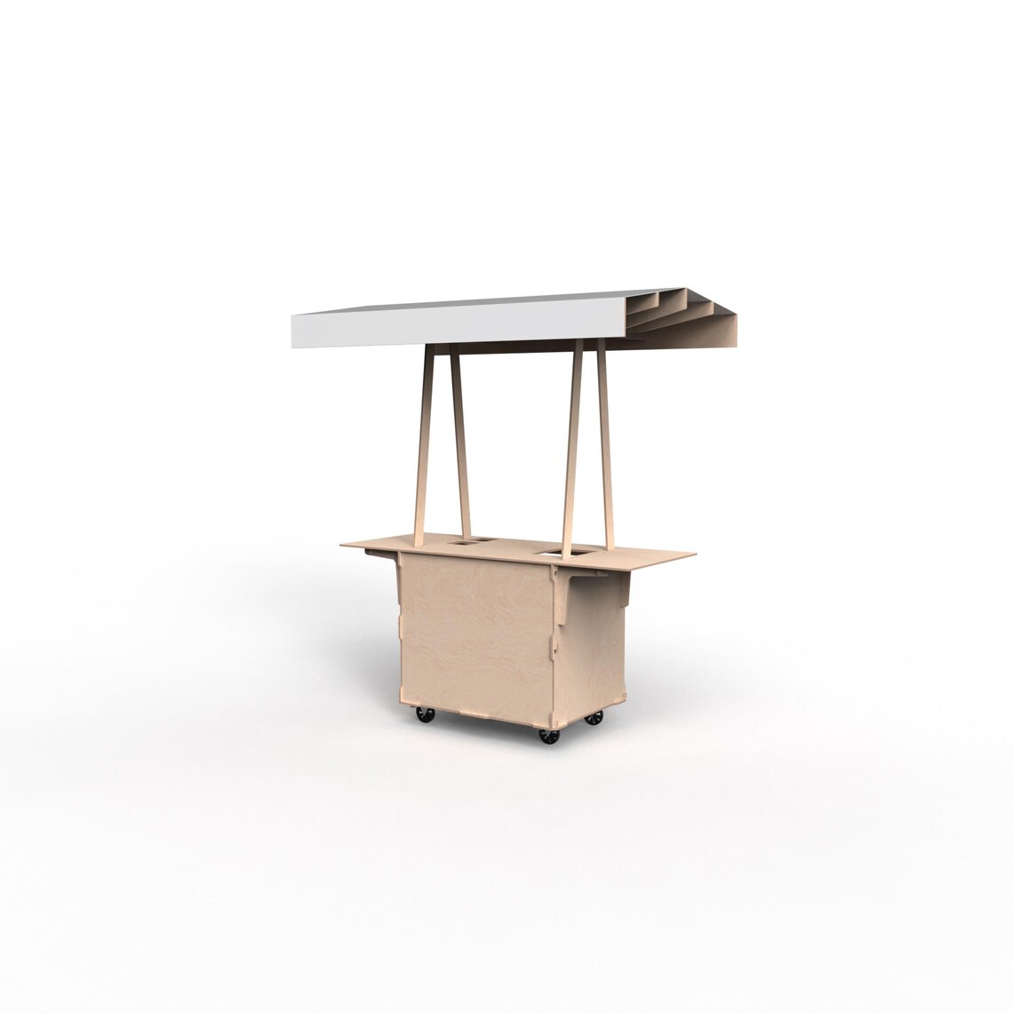 Mobile Coffee Cart With Fabric Roof – Portable Barista Stand With Sun ...