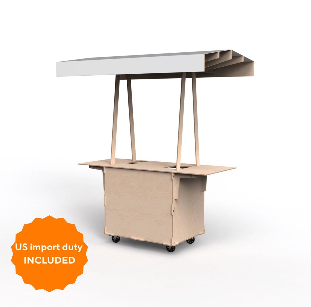 Mobile Coffee Cart With Fabric Roof – Portable Barista Stand With Sun ...