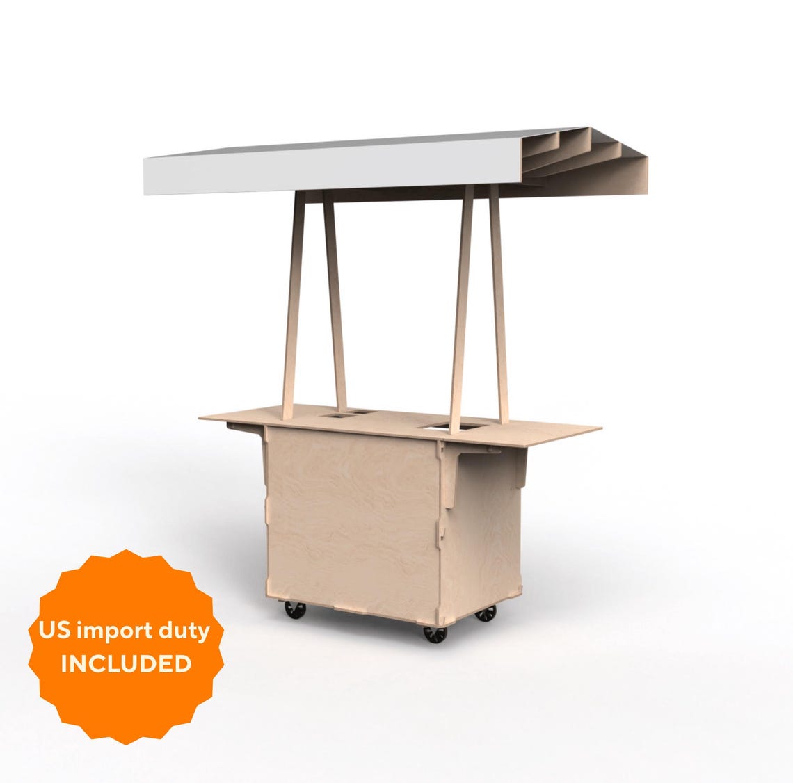 Mobile Coffee Cart With Fabric Roof – Portable Barista Stand With Sun ...
