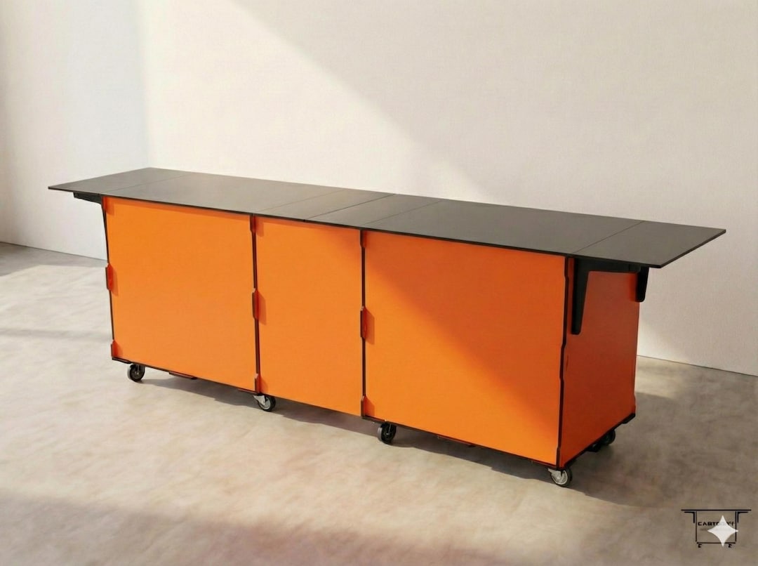 2 Cart Straight-line Mobile Bar, Modular Event Counter With Straight ...