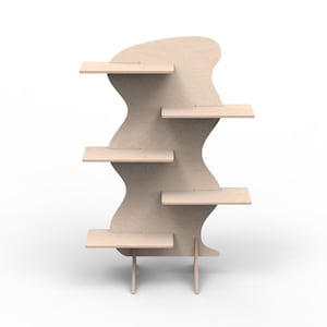 Large Wavy Birch Plywood Display Stand | Foldable & Customizable Market ...