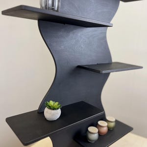 Black Wavy Birch Plywood Display Stand: Foldable Market Shelf - Etsy