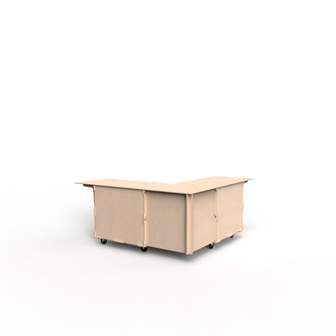 L-shaped Mobile Cart System With Closed Corner – 2-cart Modular Setup ...