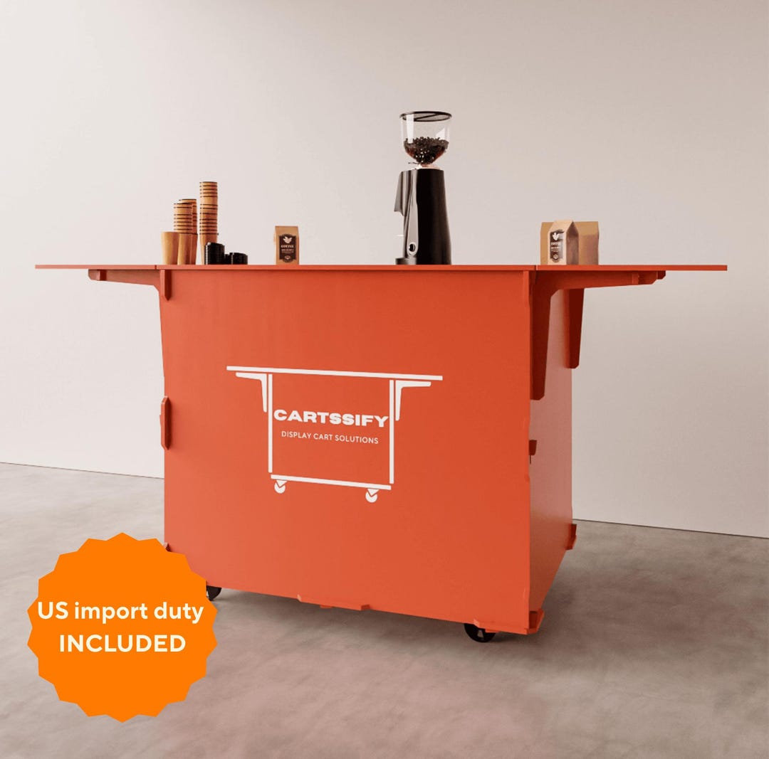 Personalized Vendor Display Cart: Portable Birch Plywood Trade Show ...