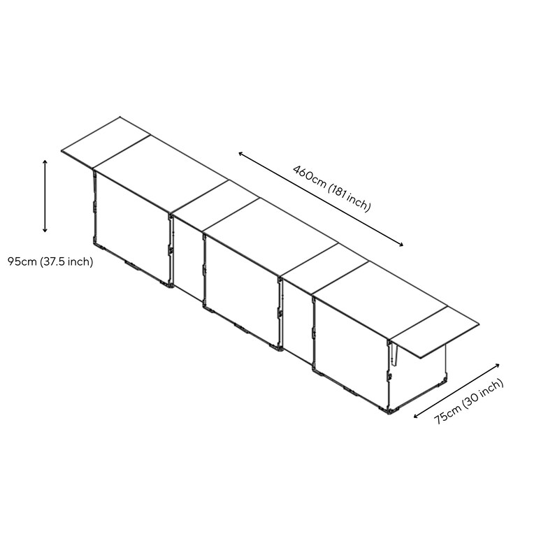 Modular Bar Cart Counter Connectable Bar Carts Expandable Party Station ...