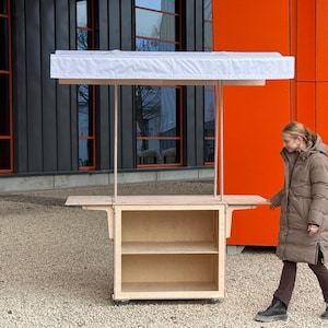 Personalized Mobile Display Cart With Roof: Branding Event Vendor Booth ...