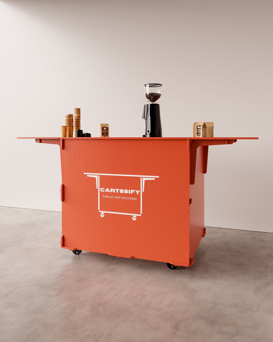 Personalized Vendor Display Cart: Portable Birch Plywood Trade Show ...