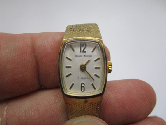 Vtg Andre Cheval 17 Jewel Ladies Dress Wristwatch - Gem