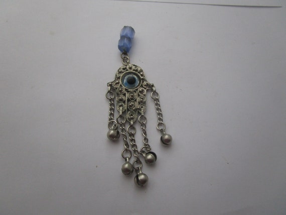 Vintage Bodacious Seeing Eye Dangle Bells Necklace Pe… - Gem