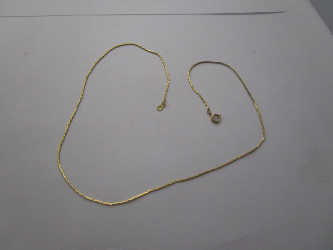 Vintage Gold Tone Box Chain Necklace - Etsy