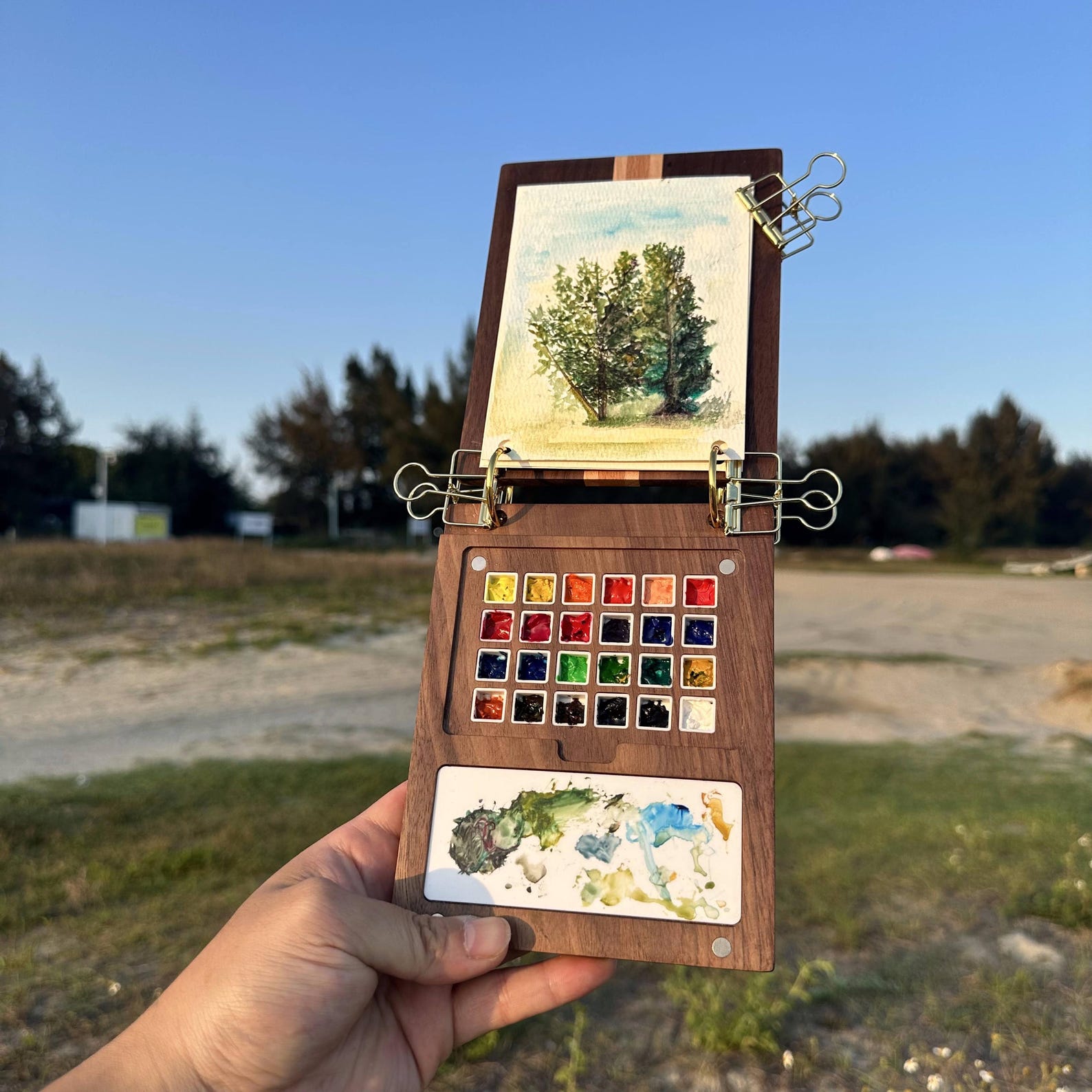 Portable Watercolor Palette Set, Mini Sketchbook, Personalized Gift - Etsy