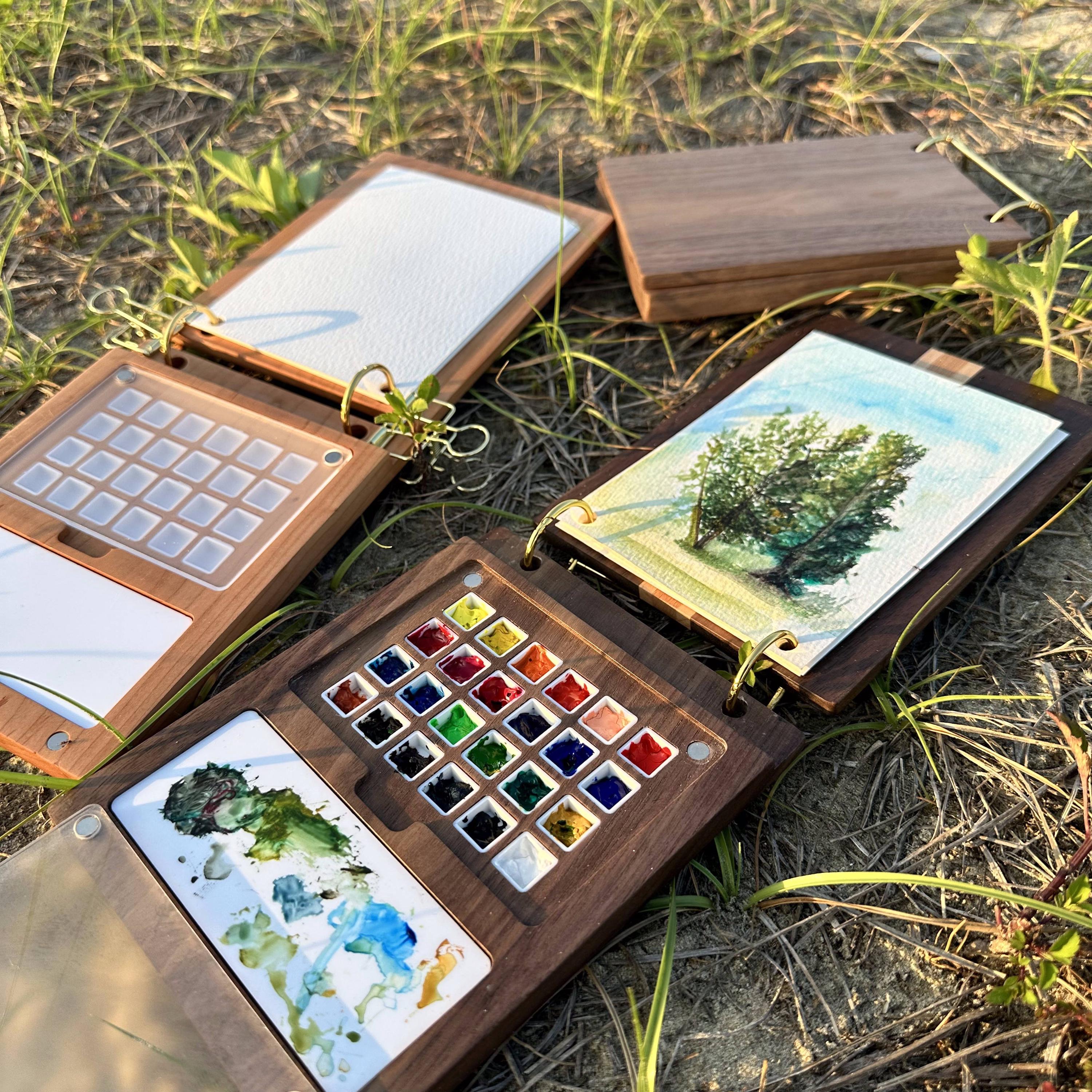 Portable Watercolor Palette Set, Mini Sketchbook, Personalized Gift - Etsy