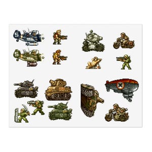 Metal Slug Sticker Sheets, Vintage Combat Stickers for Gamers, Army ...