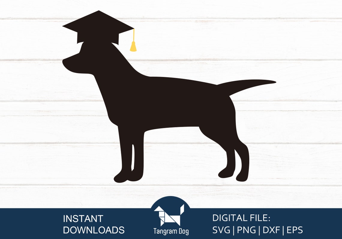 Graduation Dog SVG, Graduate Cut File, Dog Wearing Graduation Cap, Grad ...