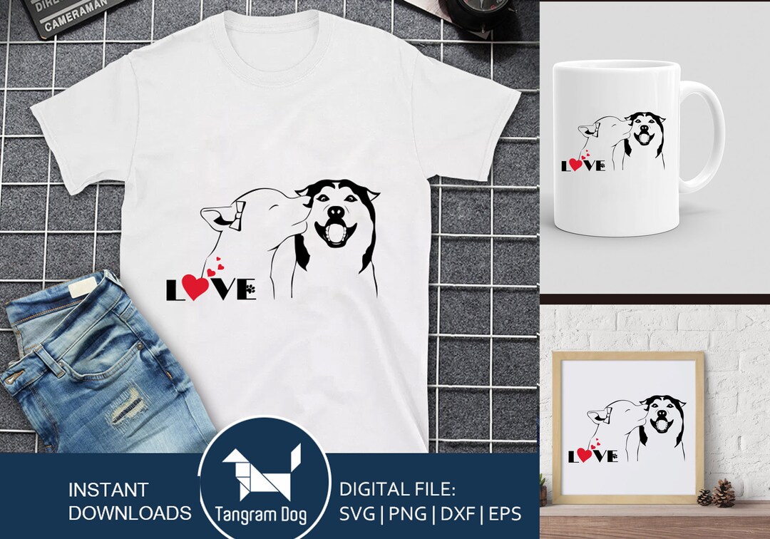 Dog Love Print SVG, Pet Paw SVG, Couple Icon SVG - Heart and Paw Print ...