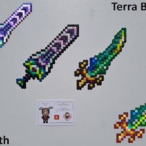 Terraria Swords Perler Beads Art, Handmade Pixel Art, Magnet, Accessory ...