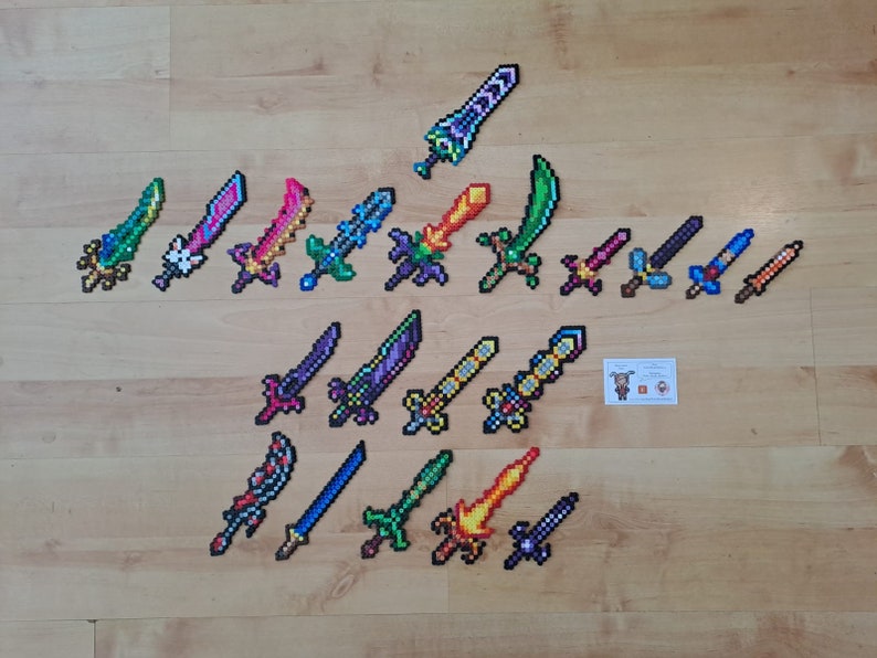 Terraria Swords Perler Beads Art, Handmade Pixel Art, Magnet, Accessory ...