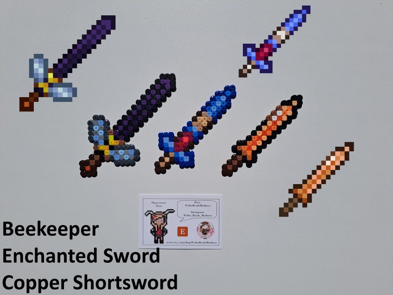 Terraria Swords Perler Beads Art, Handmade Pixel Art, Magnet, Accessory ...