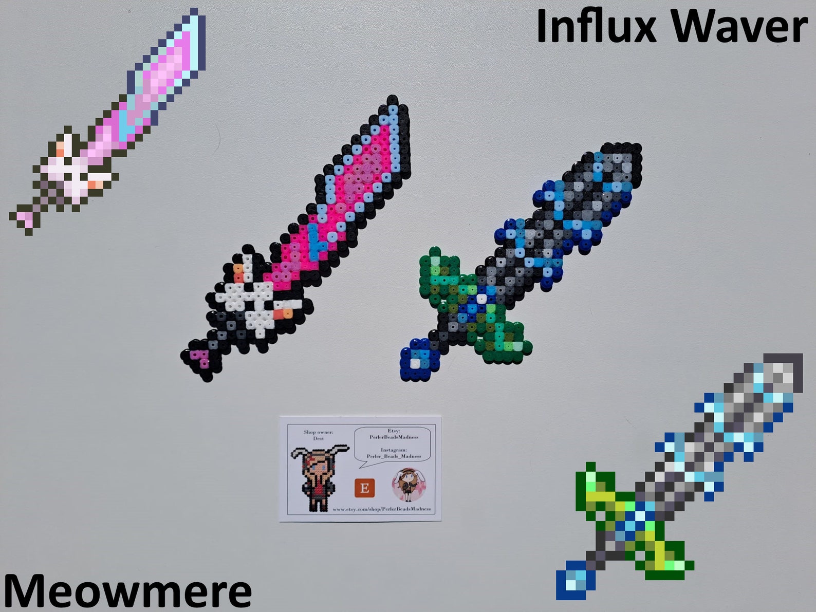Terraria Swords Perler Beads Art, Handmade Pixel Art, Magnet, Accessory ...