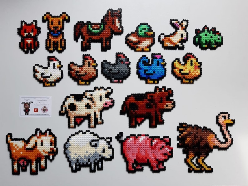 Stardew Valley Animals Perler Beads Art, Handmade Pixel Art, Magnet ...