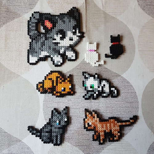Kawaii Cat 8bit Pixel Perler Beads Art Can Be Fridge Magnet - Etsy