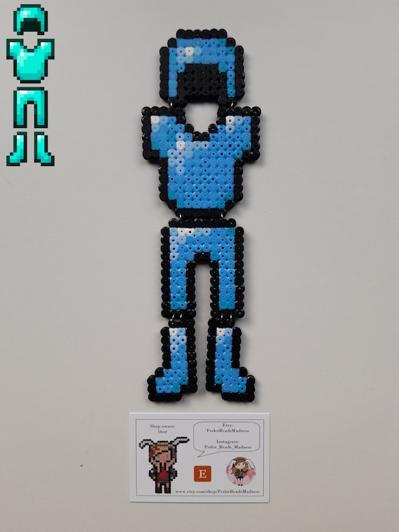 Diamond Helmet Minecraft Perler Beads