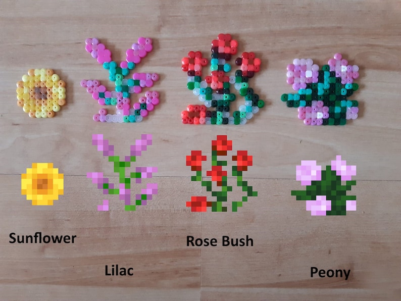 Minecraft Flowers Perler Beads | Etsy