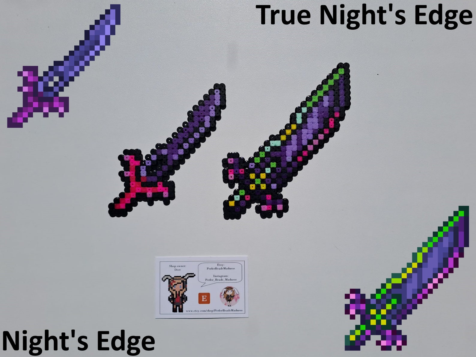 Terraria Swords Perler Beads Art, Handmade Pixel Art, Magnet, Accessory ...
