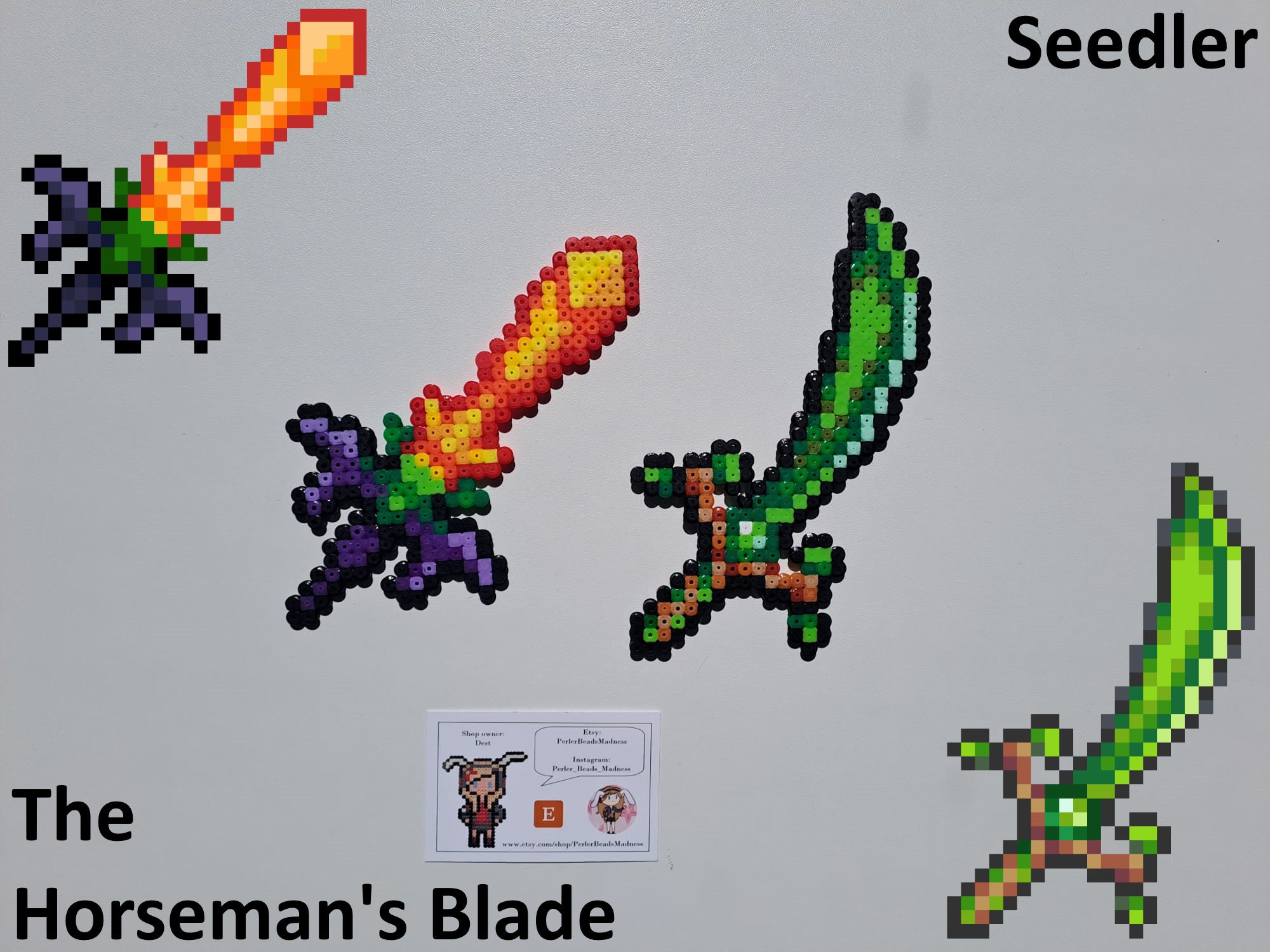 Terraria Swords Perler Beads Art, Handmade Pixel Art, Magnet, Accessory ...