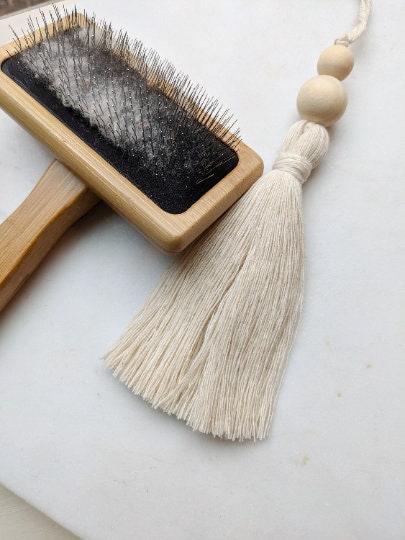 Bamboo Macrame Fringe Brush / Bamboo Wire Macrame Brush | Etsy