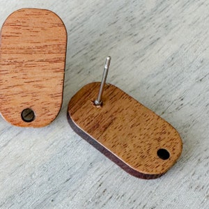 Wood Rounded Rectangle Stud Connector With Connected Hole, Sterling ...