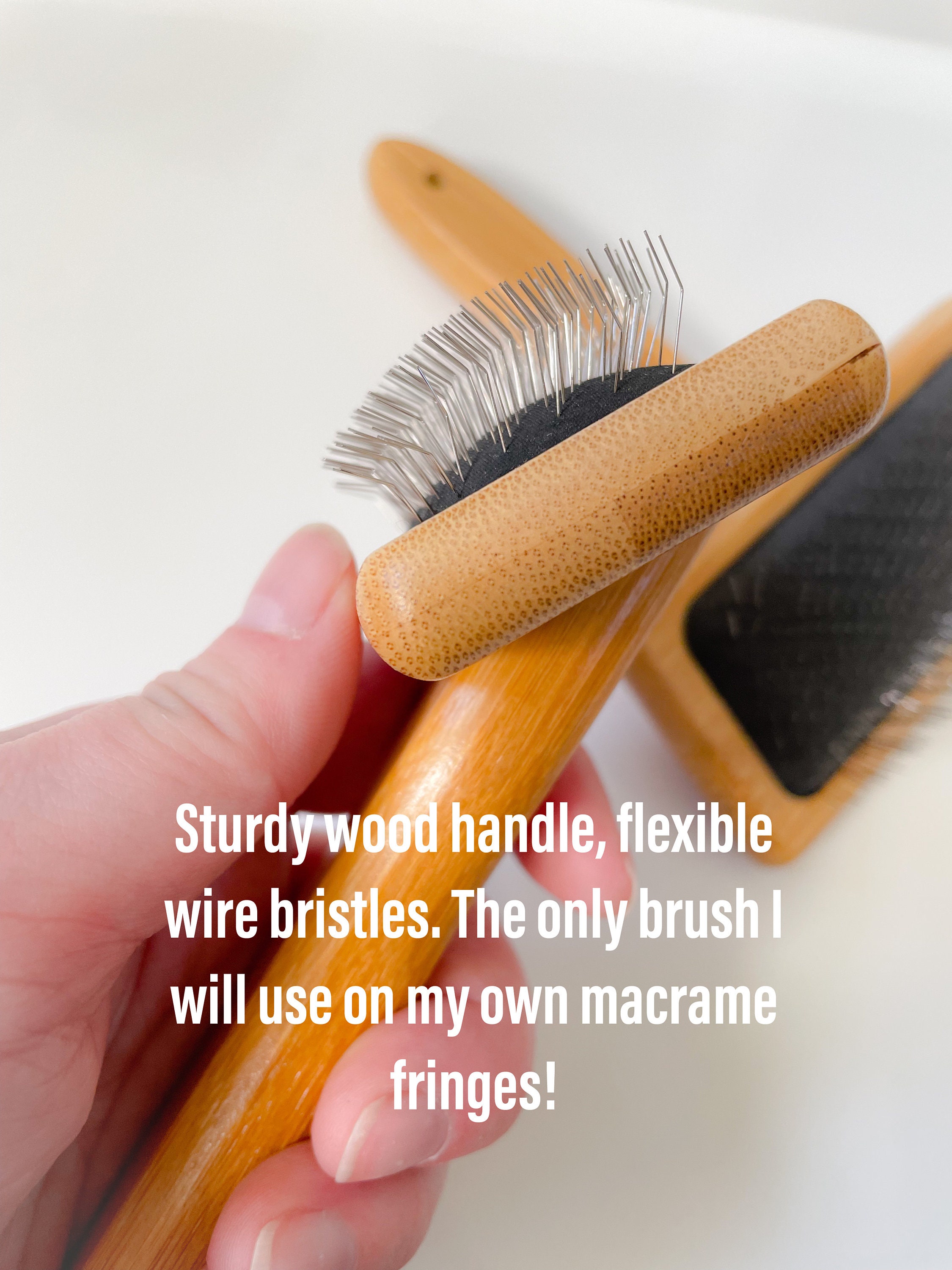 Bamboo Macrame Fringe Brush / Bamboo Wire Macrame Brush - Etsy