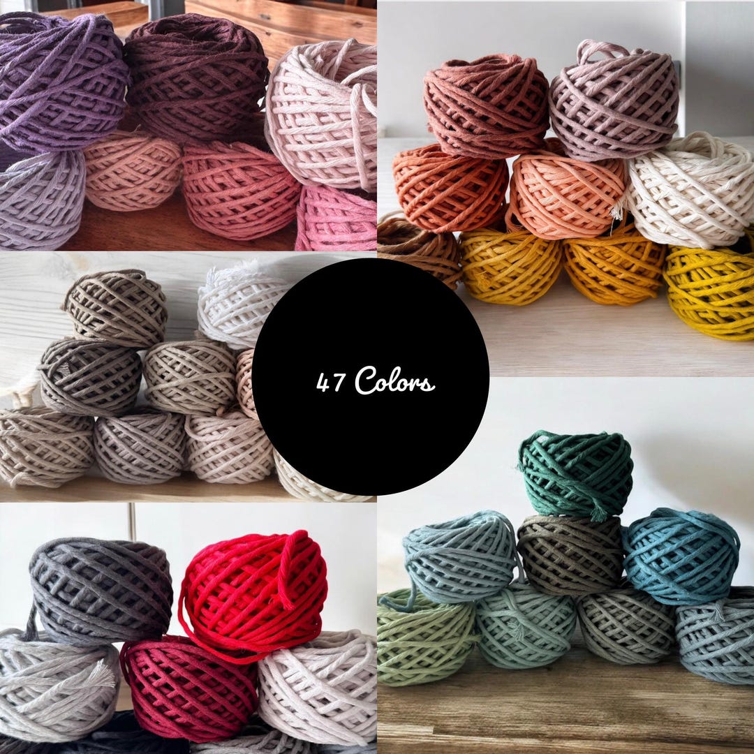 1.5mm and 3mm Bobbiny Macrame Cord, 50 Ft Handspun Spools, 47 Colors ...