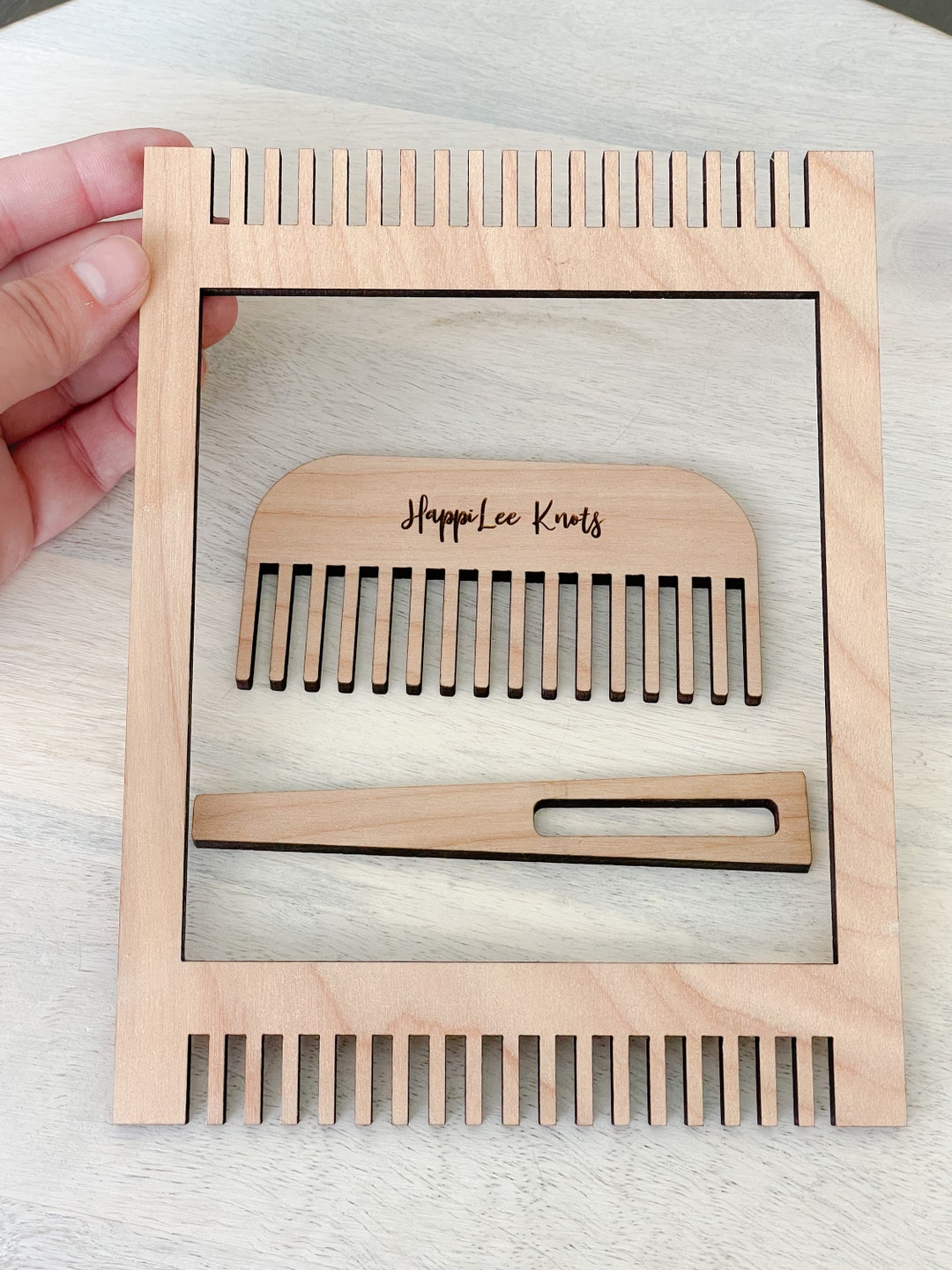 Mini Handmade Weaving Loom Kit, 7"x5", Wood Lap Weaving Loom, Yarn ...